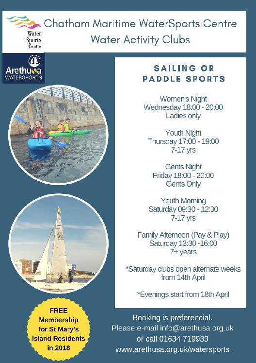 Arethusa Watersports at Chatham Maritime – Medway and Swale Boating ...